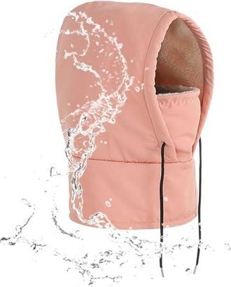 Generic Masque facial dhiver - Cagoule en chaude | Masque de ski cagoule pour temps froid, capuche imperm&eacute;able doubl&eacute;e de laine avec cordon de serrage, cache-