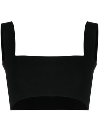 Victoria Beckham haut crop à encolure carrée - Noir