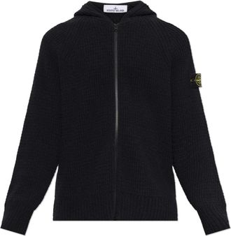 Stone Island Homme, Pulls, Noir, Taille: L Cardigan &agrave; capuche