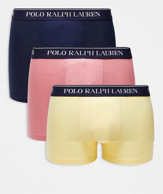 Polo Ralph Lauren 3er-Pack Trunk-Unterhosen in verschiedenen Farben mit Logo-Bund-Bunt