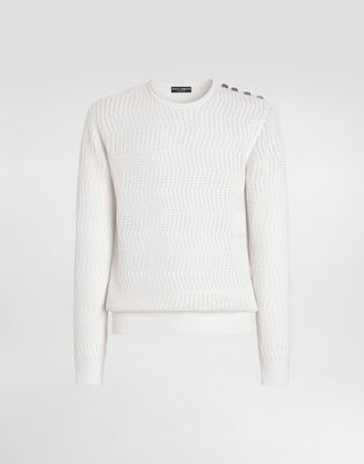 Dolce & Gabbana Pullover Aus Seide Mit H&auml;kelstruktur - Mann Strickwaren Multicolor 50