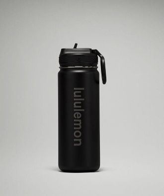 lululemon Bouteille deau Back to Life 530 ml Bouchon avec paille - Noir