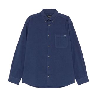 A.P.C. A.p.c., Homme, Chemises, Bleu, Taille: M Chemise Mateo Logo