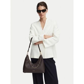 Calvin Klein Handtasche Calvin Klein Emblem Hw Pebble Shoulder Bag LV04F3495G Dunkelbraun