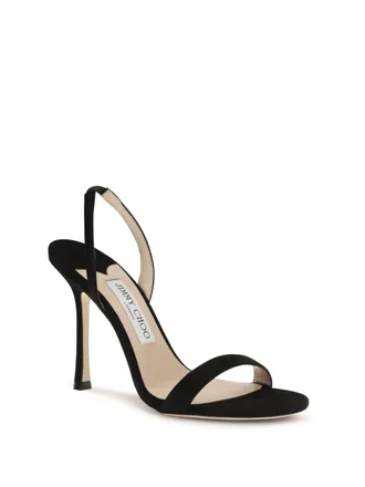 Jimmy Choo London Womens Jenn Sandals Black Calf Leather Bos Taurus
