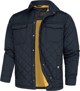 Indicode Steppjacke Herren INDome Herrenjacke Daunen-Optik Gestepptes Overshirt mit Kontrastfutter