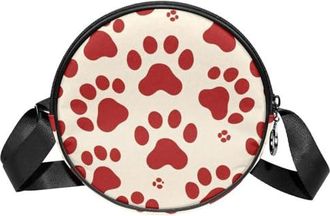 Generic Petit sac &agrave; bandouli&egrave;re circulaire pour femme, petit sac &agrave; bandouli&egrave;re avec fermeture &eacute;clair, bretelles r&eacute;glables, sac &agrave; main rond d&eacute;contract&eacute; pour fe
