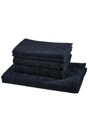 Joop Frottierset, Schwarz, Textil, 5-teilig, Abstraktes, Oeko-Tex Standard 100, saugf&auml;hig, Aufh&auml;ngeschlaufe, strapazierf&auml;hig, angenehm weich, hochwertige Q