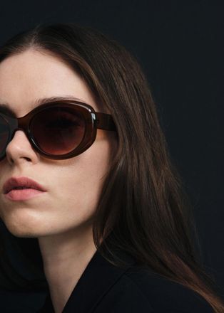 Mango Lunettes de soleil monture carr&eacute;e marron - Femme - Taille unique - MANGO