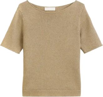 Marc O'Polo t-shirt en maille &agrave; encolure bateau - Tons neutres