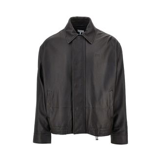 Loewe Nappa leather jacket with drawstring Man 48