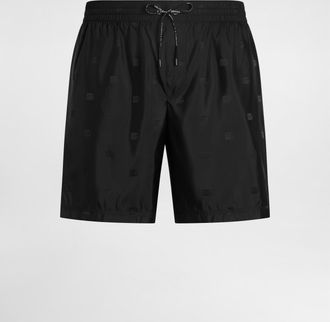 Dolce & Gabbana Medium Swim Boxer Shorts In Logo Jacquard - Mann Beachwear Schwarz 6