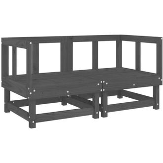 vidaXL Garten-Ecksofas 2 Stk. Grau Massivholz Kiefer Vidaxl