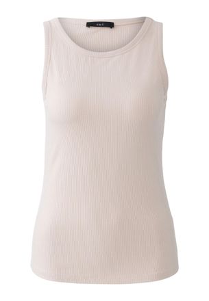 Oui Damen Top FILIZ elastische Viskoserippe schmal geschnitten Uni