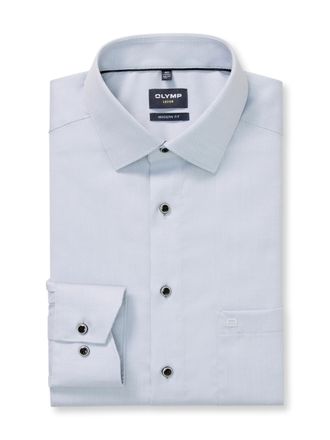 Olymp Herren Oberhemd Langarm 120589,Einfarbig,Modern Fit 20,New Kent,Silbergrau 63,40
