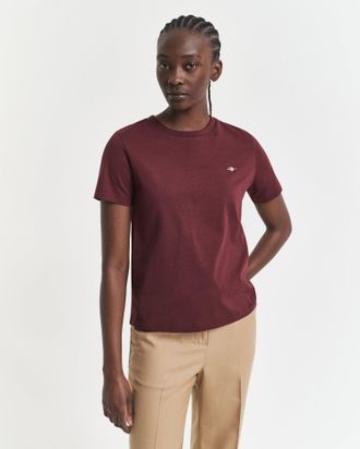 GANT Damen Shield T-Shirt (XXXL) PLUM WINE