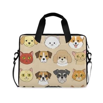 Alaza Sac pour ordinateur portable de 40,6 à 15,6 avec motif chien carlin sur un rose - Sac pour ordinateur portable de 40,6 à 15,6 cm - Sac fourre-tout pou