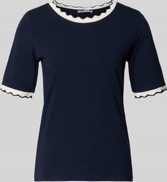 More & More T-Shirt mit Rundhalsausschnitt und Wellensaum