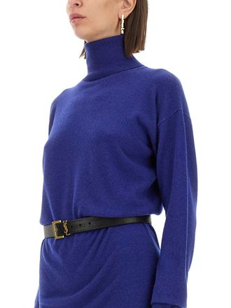 Saint Laurent Cashmere and Silk Pullover - Blue