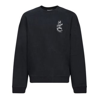 Maison Kitsun&eacute; Schwarzes Sweatshirt mit Caf&eacute; Fox Grafik - - Sweatshirts & Hoodies - Herren - Schwarzk - S