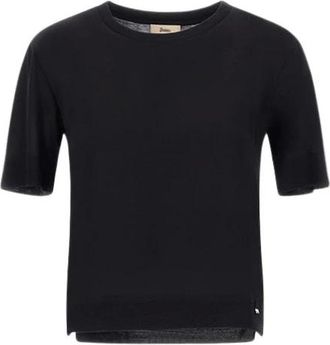 Herno Femme, Tops, Noir, Taille: 42 FR Camiseta Basic