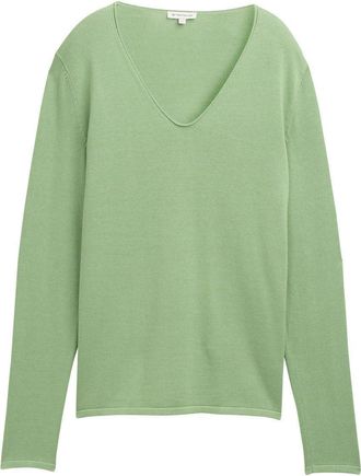 Tom Tailor Damen Strickpullover mit V-Ausschnitt