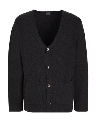 8 by YOOX WOOL BLEND PLAIN KNIT REGULAR FIT CARDIGAN