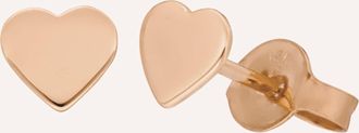 Leaf Ohrstecker Herz Aus 14 Karat Rosegold rosegold
