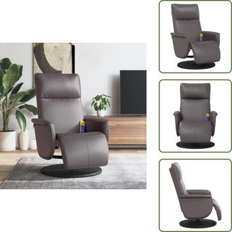 vidaXL The Living Store - Massagesessel mit Fu&szlig;teil Grau Kunstleder - Massage Stuhl - Relaxstuhl - Gesundheitsprodukt - Entspannung - Komfort