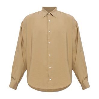 Ami Oversized Hemd mit gesticktem Logo - - Shirts - Herren - Beige - XL