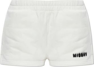Misbhv Misbhv, Femme, Shorts, Blanc, Taille: 36 FR Shorts &agrave; Logo Imprim&eacute;