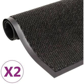 vidaXL Schmutzfangmatten 2 Stk. Rechteckig Getuftet 80x120cm Schwarz - Vidaxl