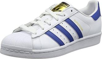 adidas Originals adidas Superstar, Sneakers Basses gar&ccedil;on, Blanc (Ftwr White/Eqt Blue S16/Eqt Blue S16), 36 2/3 EU (UK child 4 Enfant UK)