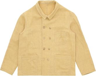 Fortela Homme, Vestes, Beige, Taille: XL Veste de travail fran&ccedil;aise en lin