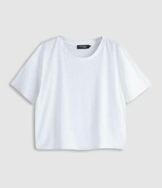 Jeanne Vouland Tee-shirt Mago Jersey Flammé Lin Blanc