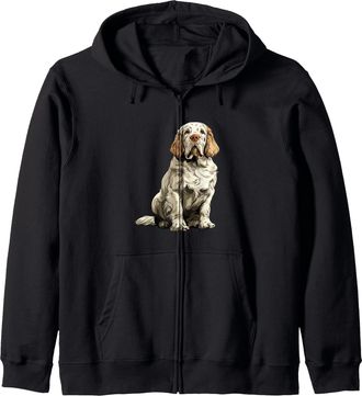 Whyitsme Design Clumber Spaniel Hund Illustration Kapuzenjacke