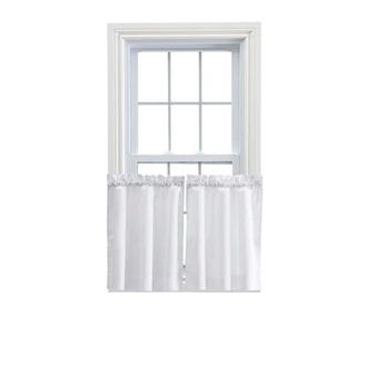 Ellis Curtain Stacey Tier Vorhang-Etage, Polyester-Baumwolle, weiß, W 56 x L 36 (2 Panels)