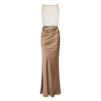 Elisabetta Franchi Femme, Robes, Beige, Taille: 42 FR Red Carpet Dress
