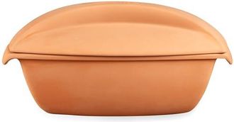 R&ouml;mertopf R&ouml;mertopf Br&auml;ter Swing aus Naturton, Dampfgarer f&uuml;r bis zu 5 kg/6 Personen, 38,5 x 24,5 x 18 cm, Unterteil glasiert, fettarmes Garen, mikrowellen- & b