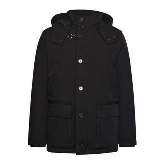 Fay Homme, Vestes, Noir, Taille: XL Caban en tissu technique