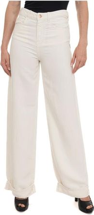 Emporio Armani Femme, Jeans, Blanc, Taille: W30 Jean large en m&eacute;lange de lin