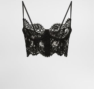 Dolce & Gabbana Lace Balconette Bralette - Frau Unterw&auml;sche Schwarz 3