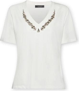 Elena Miro Femme, Tops, Blanc, Taille: 42 FR T-shirt &agrave; col en V