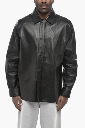Loewe Leather Overshirt PUZZLE With Hidden Placket Loewe