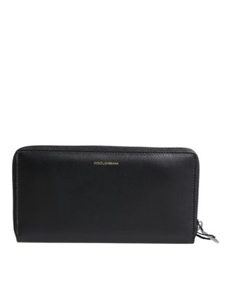 Dolce & Gabbana Mens Black Blue Exotic Leather Embossed Continental Wallet And Calfskin Land Snake