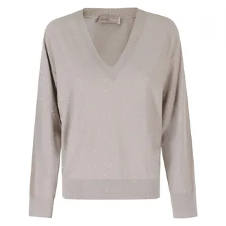 Herno Femme, Pulls, Beige, Taille: 38 FR Pull col en V