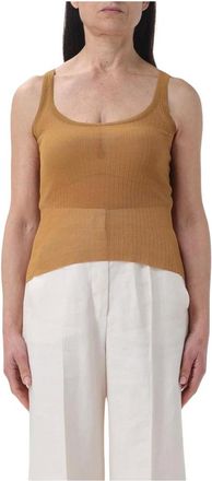 Max Mara Femme, Tops, Brun, Taille: 40 FR Ribbed Knit Tank Top