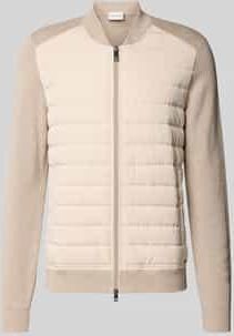Roy Robson Strickjacke mit Stehkragen und Steppn&auml;hten