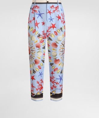 Dolce & Gabbana Shell-print Linen Canvas Trousers - Mann Hosen Und Shorts Multicolor 50
