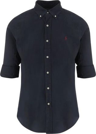 Polo Ralph Lauren Homme, Chemises, Bleu, Taille: M Logo Embroidery Cotton Shirt